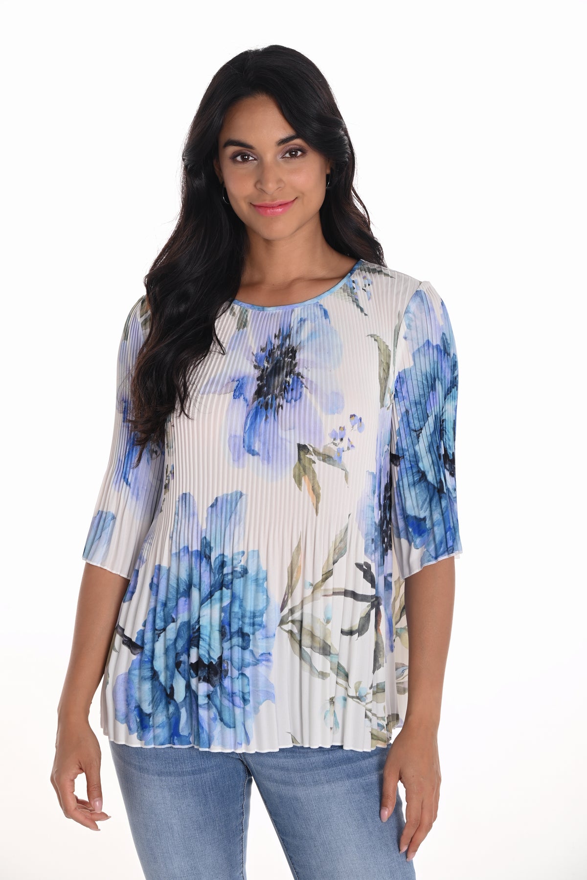 Floral Print Pleat Top | Bellissima West