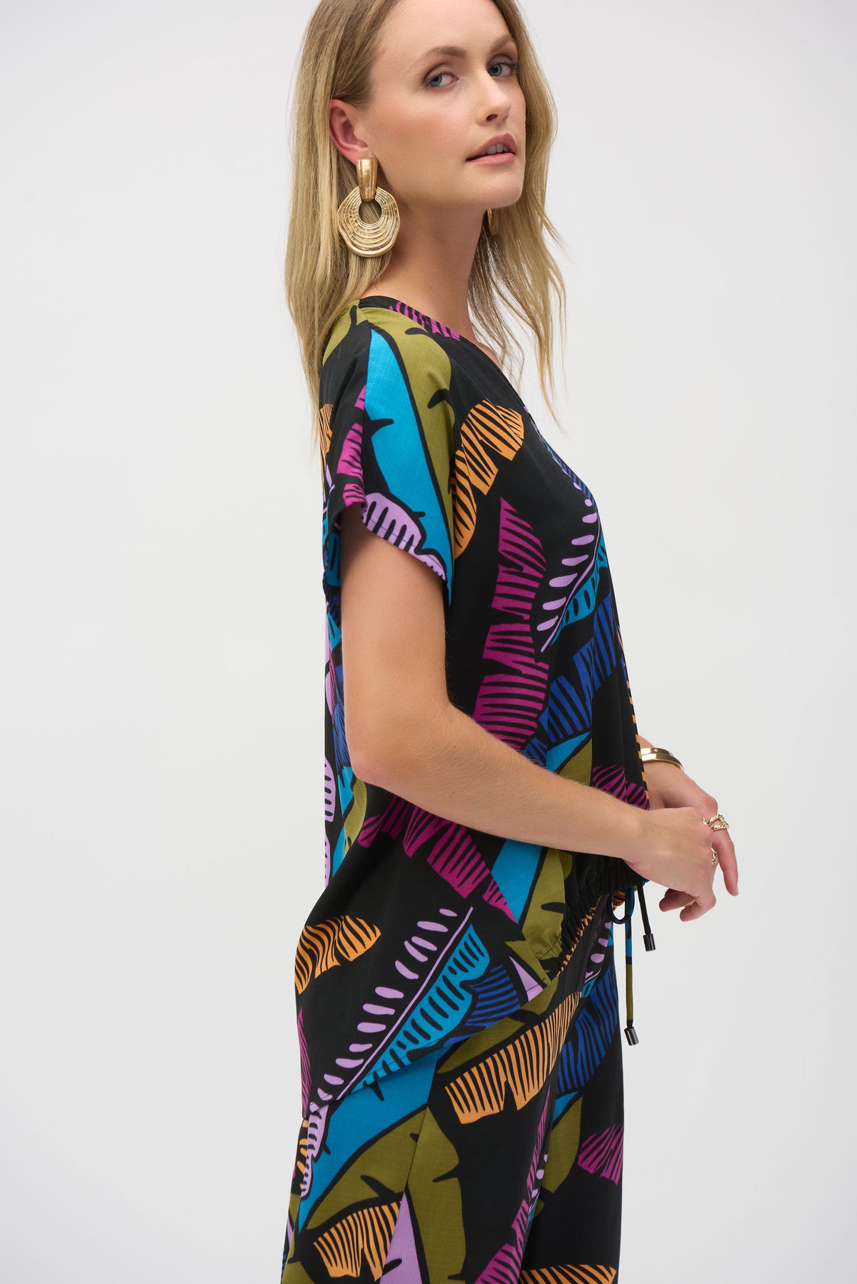 Leaf Print High-Low Top | Bellissima West